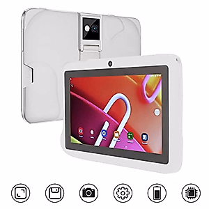 soobu Tablet, 7in Kids Tablet Large Storage Capacity IPS HD Display 5GWifi Dual Band White for Reading (White)