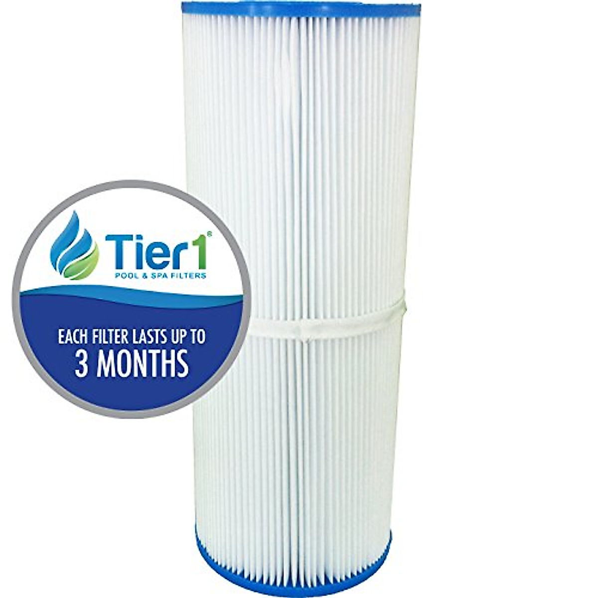Tier1 Pool & Spa Filter Cartridge | Replacement for Jacuzzi 42-2891-08, Pleatco PJ25, Filbur FC-1425, Unicel C-5625 and More | 25 sq ft Pleated Fabric Filter Media