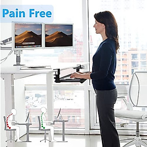 Max Smart Clamp On Keyboard Tray Under Desk, Pull Out Keyboard Tray, 20inch, Easy Assembly, Slide-Out Platform Computer Drawer for Typing