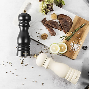 Salt and Pepper Grinder Pepper Mill Grinder Pepper Grinders Shakers Salt Mill Set of 2 with Adjustable Ceramic Rotor 7 Inch Black and White
