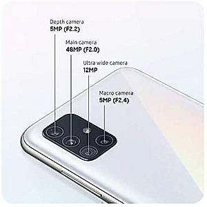 Samsung Galaxy A51 (128GB, 4GB) 6.5", 48MP Quad Camera, Dual SIM GSM Unlocked A515F/DS- Global 4G LTE International Model - Prism Crush Blue (Renewed)