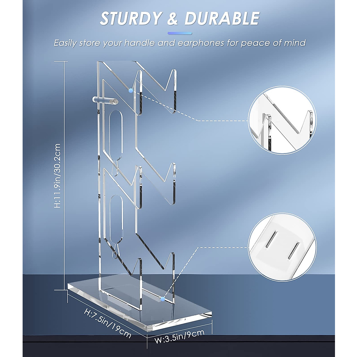Wedorat Universal 3 Tier Controller Stand and Headset Holder Game Accessories Storage Bracket Gaming Accessories for PS5 PS4 Controller Holder Headset Stand Crystal Clear