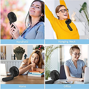 Handheld Fan, Portable Fan, 4000mAh Rechargeable Personal Fan, 180° Foldable Mini Desk Fan with 6 Wind Speed, LCD Digital Display, Lanyard as Neck Fan, Ultra Quiet, Pocket Size for Indoor Outdoor