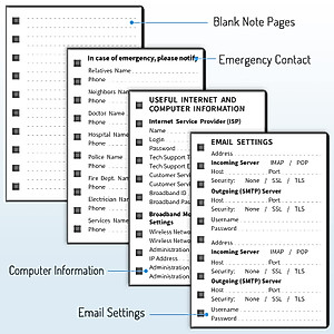 Forvencer Password Book with Individual Alphabetical Tabs, 4" x 5.5" Small Password Notebook, Spiral Password Keeper, Internet Address and Password Manager, Password Logbook for Home Office, Black