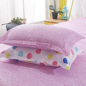 Tookkata - 1 Set Cute Doona Duvet Quilt Cover Set Single Double Queen Bedroom New Bedding Sets Design (Pink White Dot, Queen)