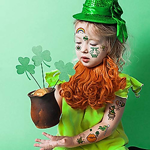 DmHirmg St Patricks Day Temporary Tattoos for Kids Boys Girls,Kids St Patricks Day Day Tattoos Sets, Waterproof Fake Tattoo Stickers, Kids Birthday Party Favors Supplies 10 Sheets