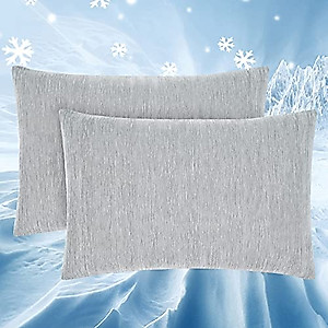 Topcee Cooling Pillow Cases, 2 Packs Standard Size Arc-Chill Q-Max>0.5 Ultra Soft Cooling Pillowcases for Hair and Skin, Breathable Cold Pillow Case for Hot Sleepers & Night Sweats (Gray 20x26)