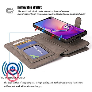 MODOS LOGICOS Case for Samsung Galaxy S10 Plus 6.4", [Detachable Wallet][Cash Storage][9 Card Slots 1 Id Window] Glitter PU Leather (Smooth Finish) Purse with Removable Inner Magnetic Case - Rose Gold