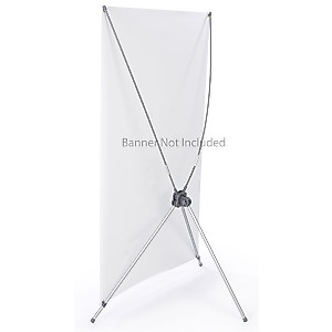Portable X Banner Stand with Hooks for Grommets, Adjustable - Graphics NOT Included