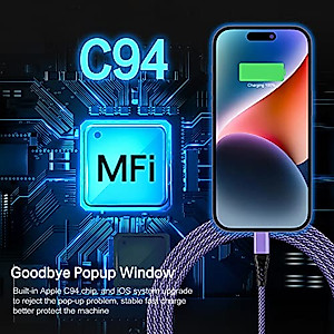 Fast iPhone Charger Cord,iPhone Charging Cable [Apple MFi Certified] 3Pack USBC to Lightning Cable for iPhone 6FT,Quick iPhone Charger Cable for iPhone 14/14 Plus/13/13 Pro/12 MiNi/11/XS/XR/SE,AirPods