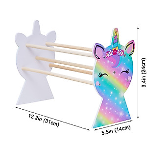 Basumee Girls Headband Holder Organizer Hair Hoop Headband Display Stand Unicorn Hairband Stand Organizer Headband Storage Home Room Decors for Girls, Rainbow