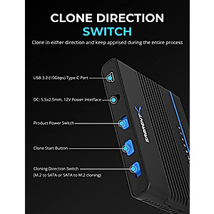 SABRENT USB 3.2 Type C M.2 PCIe NVMe + 2.5/3.5 Inch SSD & HDD Converter [DS-UCMH]
