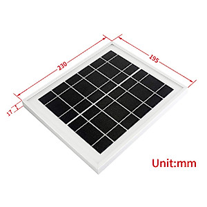 waveshare Solar Panel (6V 5W) with High Performance156 Monocrystalline Cell Toughened Glass Anodic Oxidation Aluminum Alloy for Use with Solar Power Manager
