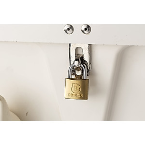 BRINKS - 40mm Solid Brass Keyed Padlock with 7/8” Shackle Clearance, 4-Pack - Chrome Plated with Hardened Steel Shackle, (171-40401)