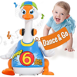 BABYFUNY Hiphop Goose Dancing Toys for Toddlers 1-3 with Music Singing Lights - Musical Toys for Toddlers 1-3，Baby Toys 12-18 Months - Gifts for 1 2 3 Year Old Boys Girls Toddlers - Blue