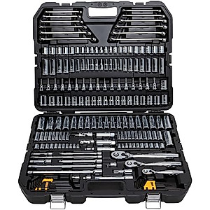DEWALT Mechanics Tools Kit and Socket Set, 204-Piece, 1/4" & 3/8" & 1/2" Drive, MM/SAE (DWMT72165)