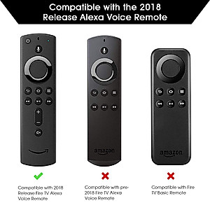 Remote Case/Cover for Fire TV Stick 4K, Protective Silicone Holder Lightweight [Anti Slip] ShockProof for Fire TV Cube/Fire TV(3rd Gen) Compatible with All-New 2nd Gen Alexa Voice Remote Control-Black