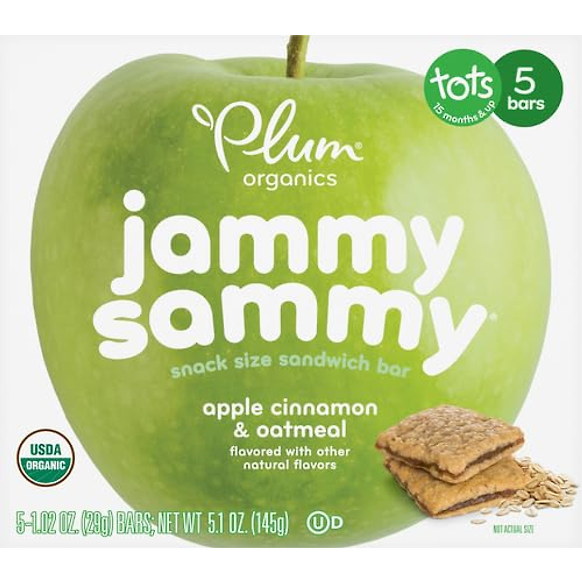 Plum Organics Kids Jammy Sammy Apple Cinnamon & Oatmeal, 1.02 Oz, 5 Pack