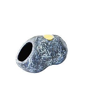 Komodo Reptile - Rock Den w/Built-in Jelly Pot Cricket Food Holder - Includes Attached DBDPet Pro-Tip Guide (Small)