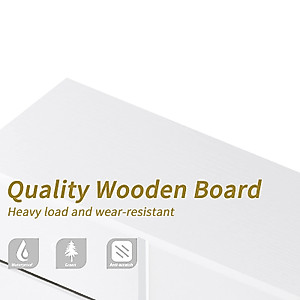 BOLUO White Dresser for Bedroom 6 Drawer Organizers Fabric Storage Chest Tower Wide Dressers Unit for Closet Nursery Hallway Office, Kids and Adult Modern