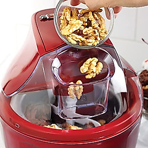 Nostalgia 1.5-Quart Electric Ice Cream, Frozen Yogurt, Gelato and Sorbet Maker, Red