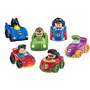 Fisher-Price Little People DC Super Friends, Wheelies Gift Set (6 Pack) [Amazon Exclusive]