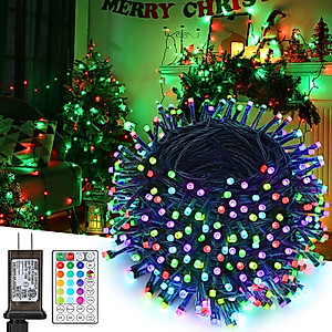 iBaycon 300 LED Color Changing Christmas Lights, 98ft 17 Colors Halloween String Lights Outdoor, Fairy Twinkle Tree Lights with Remote & Timer Plug in for Room Indoor Party Decorations Waterproof