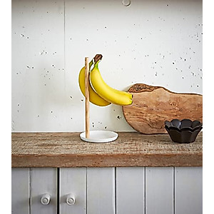Yamazaki Home Stand Banana Hanger | Steel + Wood, One Size, White