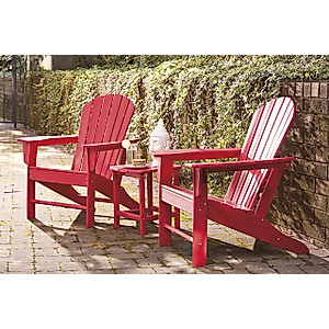 Signature Design by Ashley Sundown Treasure Outdoor Patio HDPE Weather Resistant Adirondack Chair, Red