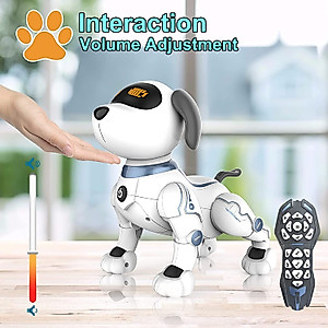 OKK Remote Control Robot Dog Toy for Kids, Programmable Smart RC Puppy, Interactive Voice & Dancing, Electronic Pets Gift