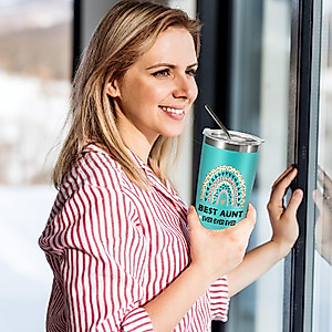 BuiltFit Aunt Gifts Aunt Birthday Gift from Niece - Birthday Gifts for Aunts from Nephew, Christmas Gifts for Aunts, Mothers Day Gift for Aunt, Auntie, Best Aunt Ever Wine Glass Tumbler Gift Box