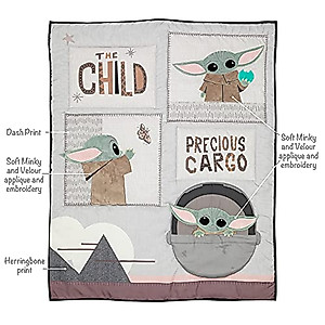 Lambs & Ivy Star Wars The Child Baby Yoda Nursery 3-Piece Baby Crib Bedding Set
