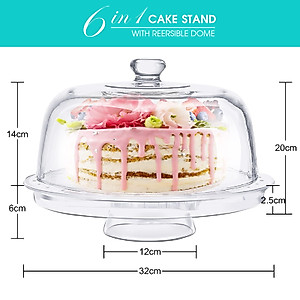 Masthome Cake Stand & 2-Tier Coffee Pod Storage Drawer, 6 in 1 Multi-Functional Serving Platter Display Stand and Coffee Pod Holder for Dolce Gusto, Gift for Birthday Christmas Wedding