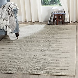 SAFAVIEH Evoke Collection 3' x 5' Ivory / Silver EVK226Z Boho Non-Shedding Living Room Bedroom Accent Rug