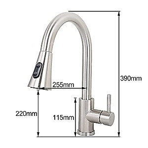 Kitchen Faucet with Pull Down Sprayer Brushed Nickel, High Arc Single Handle Kitchen Sink Faucet Without Deck Plate, Commercial Modern Stainless Steel Kitchen Sink Faucet (Brushed Nickle)