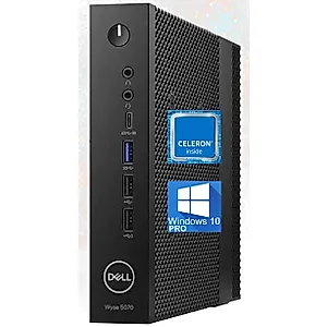 Dell Wyse 5070 Mini Desktop PC, Intel Celeron J4105 upto 2.5GHz, 16GB RAM, 128GB M.2 SSD + 16GB eMMC HDD, USB 3.1, WiFi, Bluetooth, DisplayPort 4K UHD 2-Monitor Support, HDMI - Windows 10 Pro(renewed)