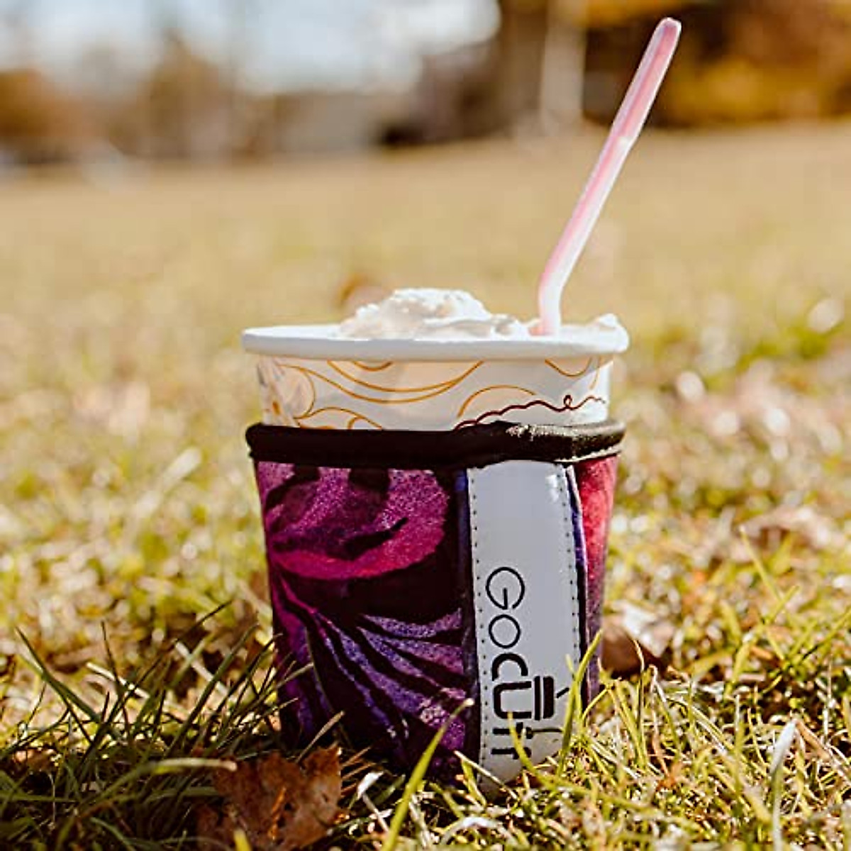 Go Cuff Ice Cream Coozie Pint Cuff Reusable Antislip Neoprene Insulator Pint Sized Ice Cream Pint Cozy Sleeve with Handle Compatible For Haagen-Dazs, Ben & Jerry's, Halo Top and more (Lumberjack Red)