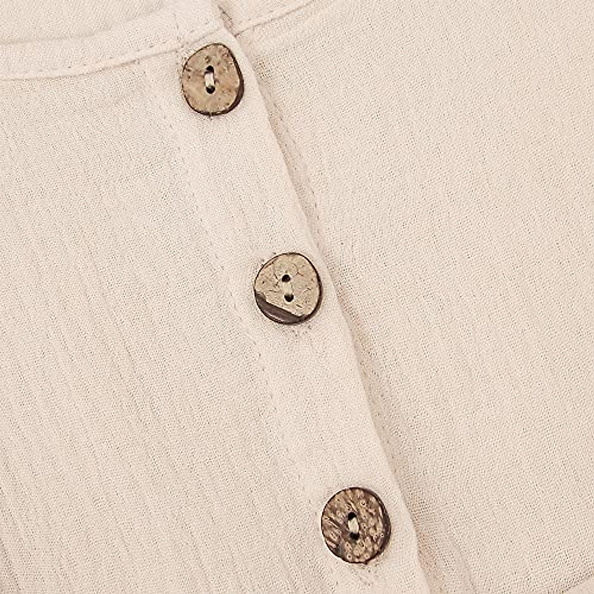 IZYJOY Toddler Baby Girl Cotton Linen Dress Long Sleeve Crew Neck Dresses Button Down Adjustable Belt Casual Fall White Dress (Beige, 4-5T)