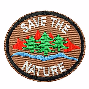 U-Sky Sew or Iron on Patches, Forest Park Ranger Iron Patches for Jackets, Explore Outdoors Save The Nature Embroidery Patches for Backpacks, Adventure Patches for Jeans, 3pcs Different Design Pack