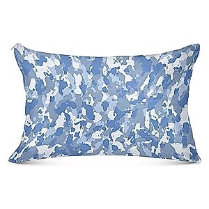Blue Navy Camo Pillow Cases King Size Breathable Skin-Friendly Velvet Pillow Covers Soft Cozy Pillowcase for Bed Bedroom Sofa Couch Home Decor
