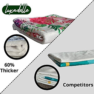 Baby Monthly Milestone Blanket Girl - Extra Soft, Large (60"X40") Thick Fleece - Baby Growth Chart Blanket - Baby Age Blanket for Photos - Baby Month Blanket Girls -Includes Headband and Floral Wreath