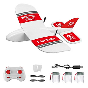 GoolRC KF606 RC Plane, 2.4Ghz Remote Control Airplane, EPP Foam Fixed Wing Plane, RTF Ready to Fly Gliding Aircraft Model Toys with 3 Battery for Beginner