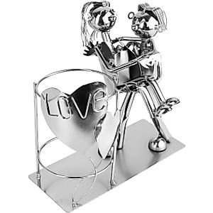 BRUBAKER Wine Bottle Holder Statue Love Couple, Carrying Wife Over The Threshold Sculptures and Figurines Decor Wine Racks and Stands Gifts Decoration