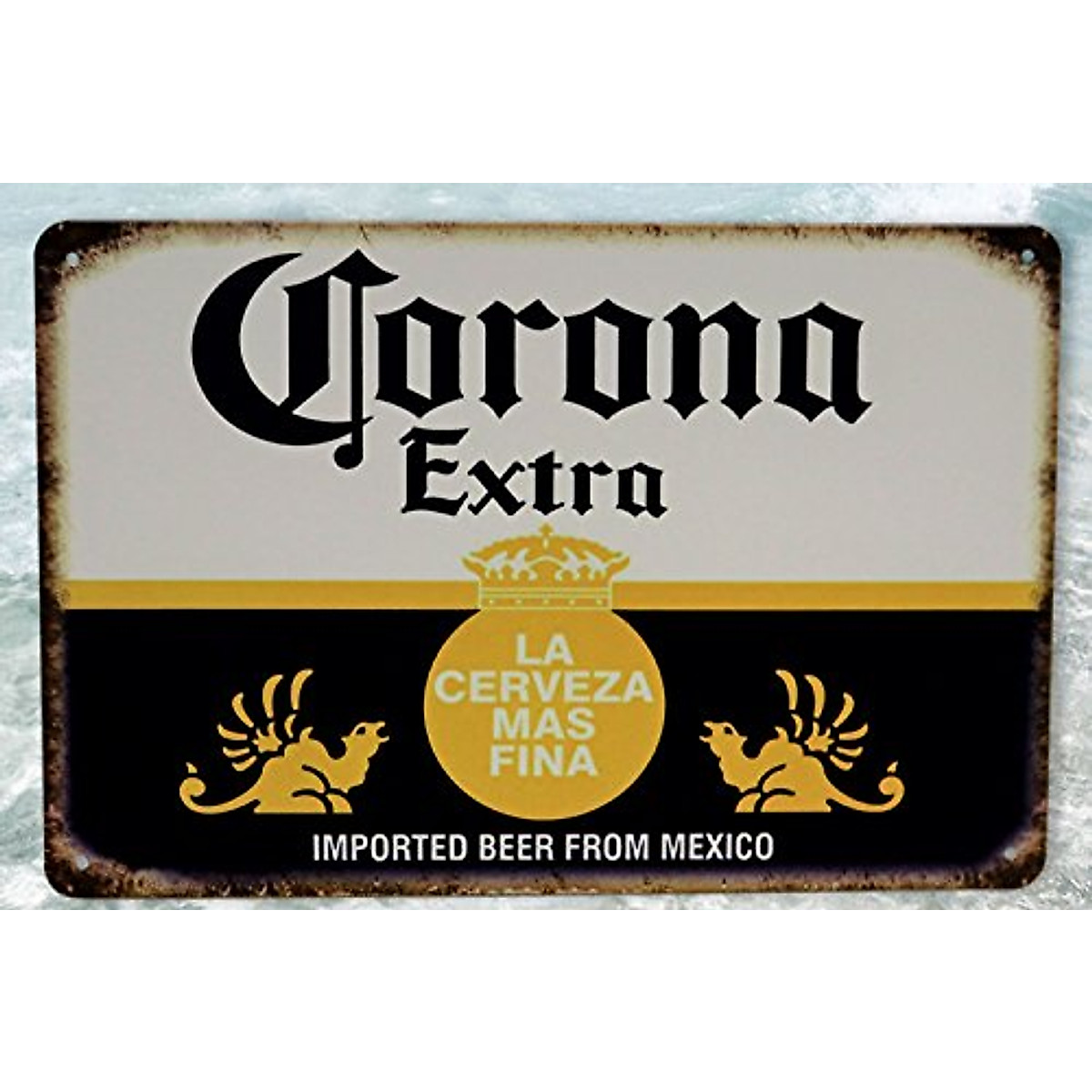 Corona Beer Man Cave Decor Metal Bar Sign | La Cerveza Alcohol Cervezas Extra | Party Home Bar Decor | Retro Vintage Bar Signs Size: 8x12 Inches