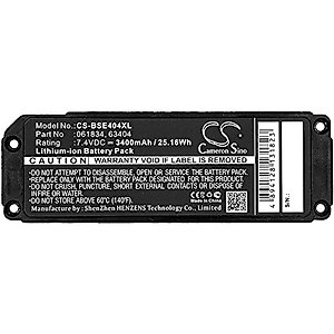 Cameron Sino Li-ion 7.40V 3400mAh / 25.16Wh for Bose 061384,061385,061386, 061834, 063287, 063404, 63404, Fits Bose Soundlink Mini