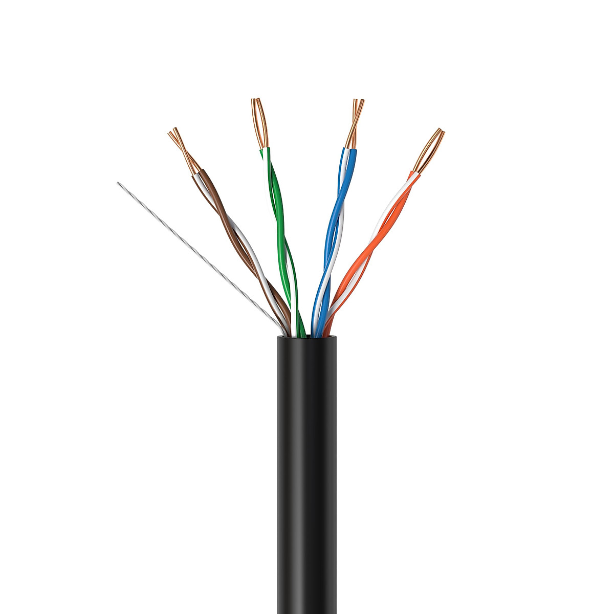 1000ft Cat5e Solid 24AWG Cable UTP Cat5 Bulk Pull Box Network Copper Clad Aluminum Wire (Unshielded (UTP), Black)