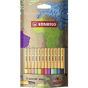 STABILO Fineliner Point 88 Mini Mystabilodesign Pouch of 12 Assorted Colours