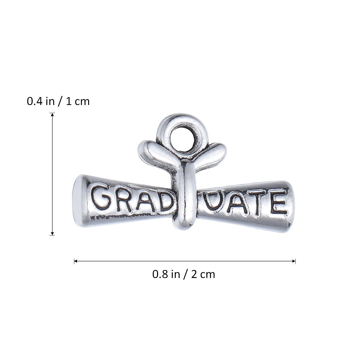 BinaryABC Graduation Charms Pendant,Graduation Diploma Pendants,for Charm Bracelets Chain Necklace Craft Gifts 50Pcs