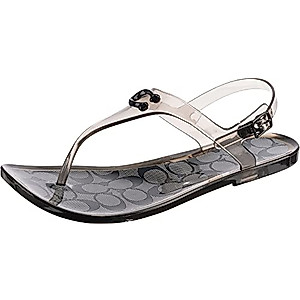 COACH Women's Natalee Jelly Sandals Black Rubber 8 B - Medium