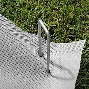 MySit 6" Galvanized Landscape Staples Garden Stakes Pins 100 Pack, Heavy-Duty 11 Gauge Garden Staples Anti-Rust Fence Stakes for Anchoring Weed Barrier Fabric Irrigation Tubing Soaker Hose